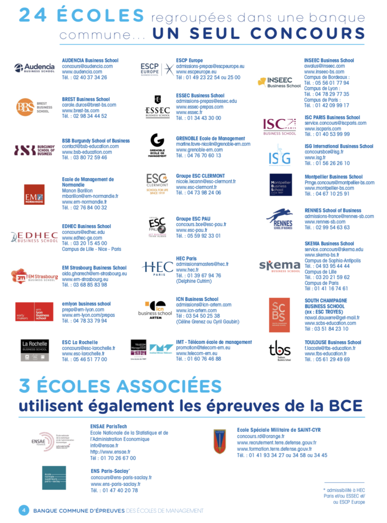 BCE 2018 ecoles | Eurêka Study, Conseil et Coaching Orientation Scolaire